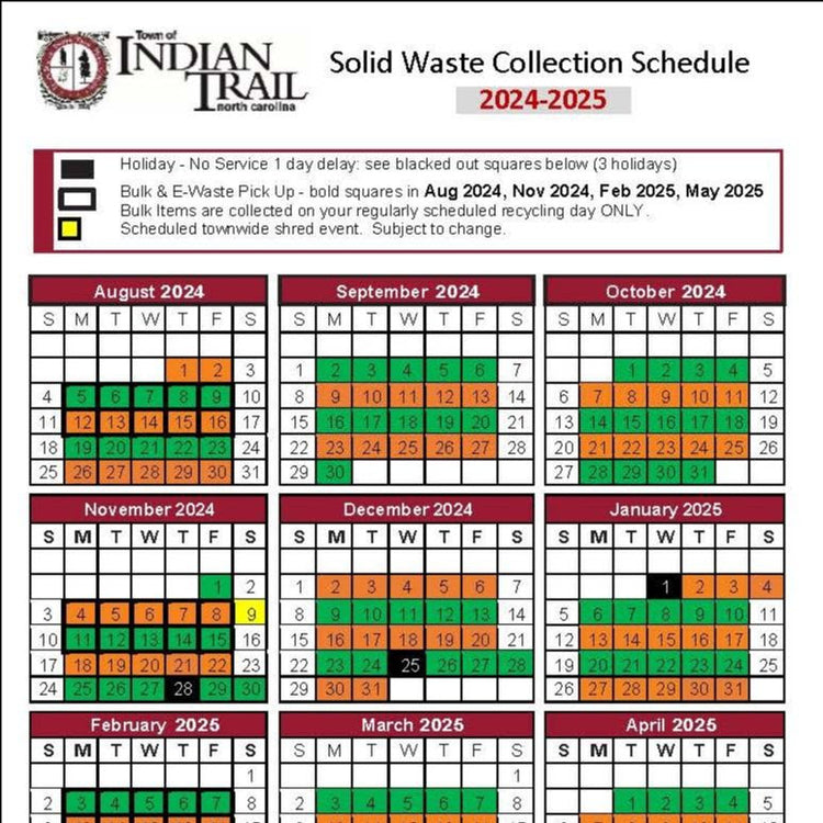 New Solid Waste Calendar – Brandon Oaks